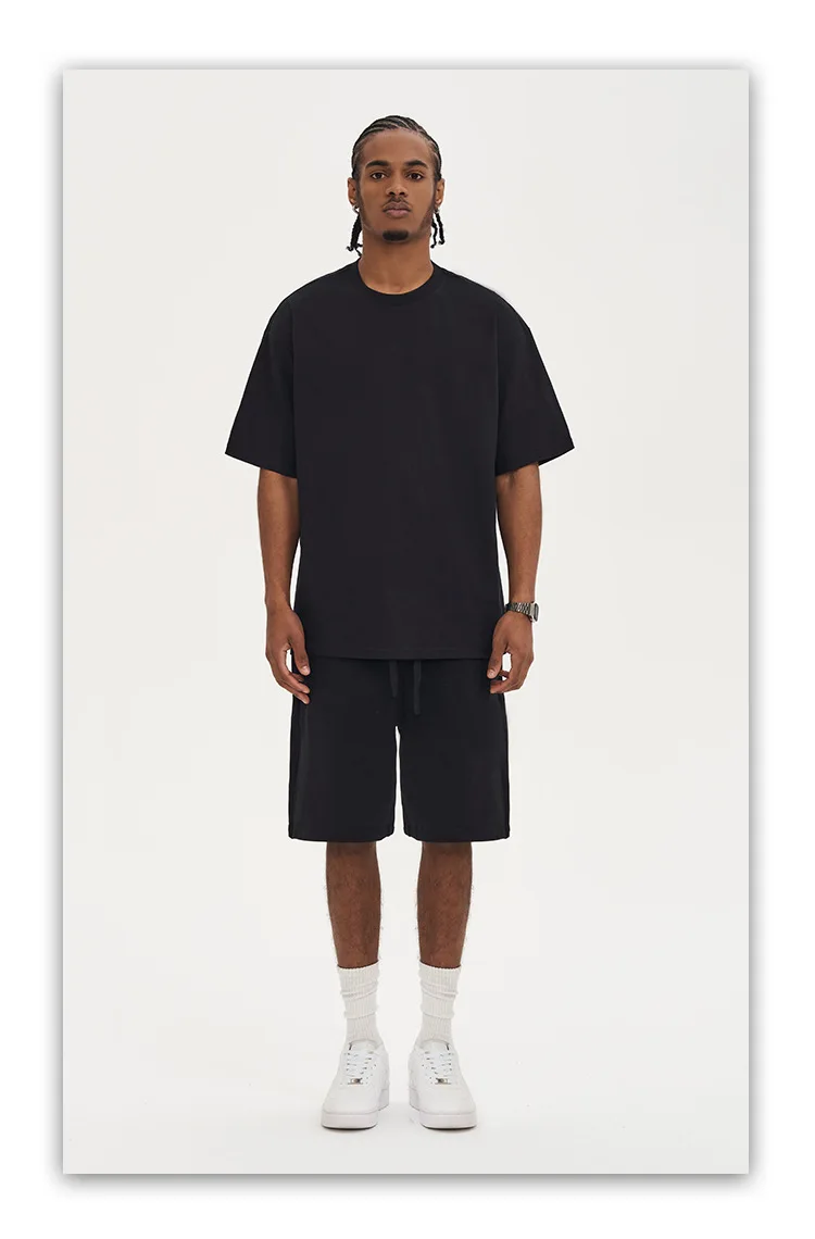 Manufacturer Supply Drop Shoulder 220g 100% Cotton Tshirt Custom Print Unisex Blank Men T Shirt ...