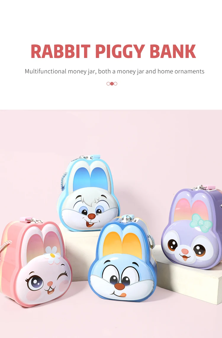 Topsthink Creative Cute Money Bank Cartoon Rabbit Piglet Animal Piggy ...