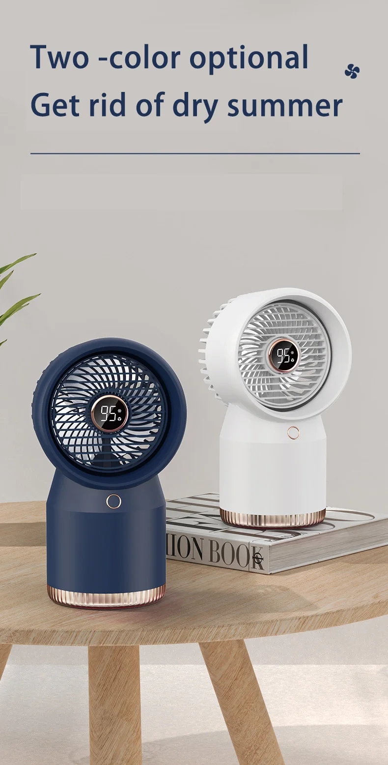 USB Mini Air Cooler Fan with Large 610ml Water Tank Desktop Humidifier ...