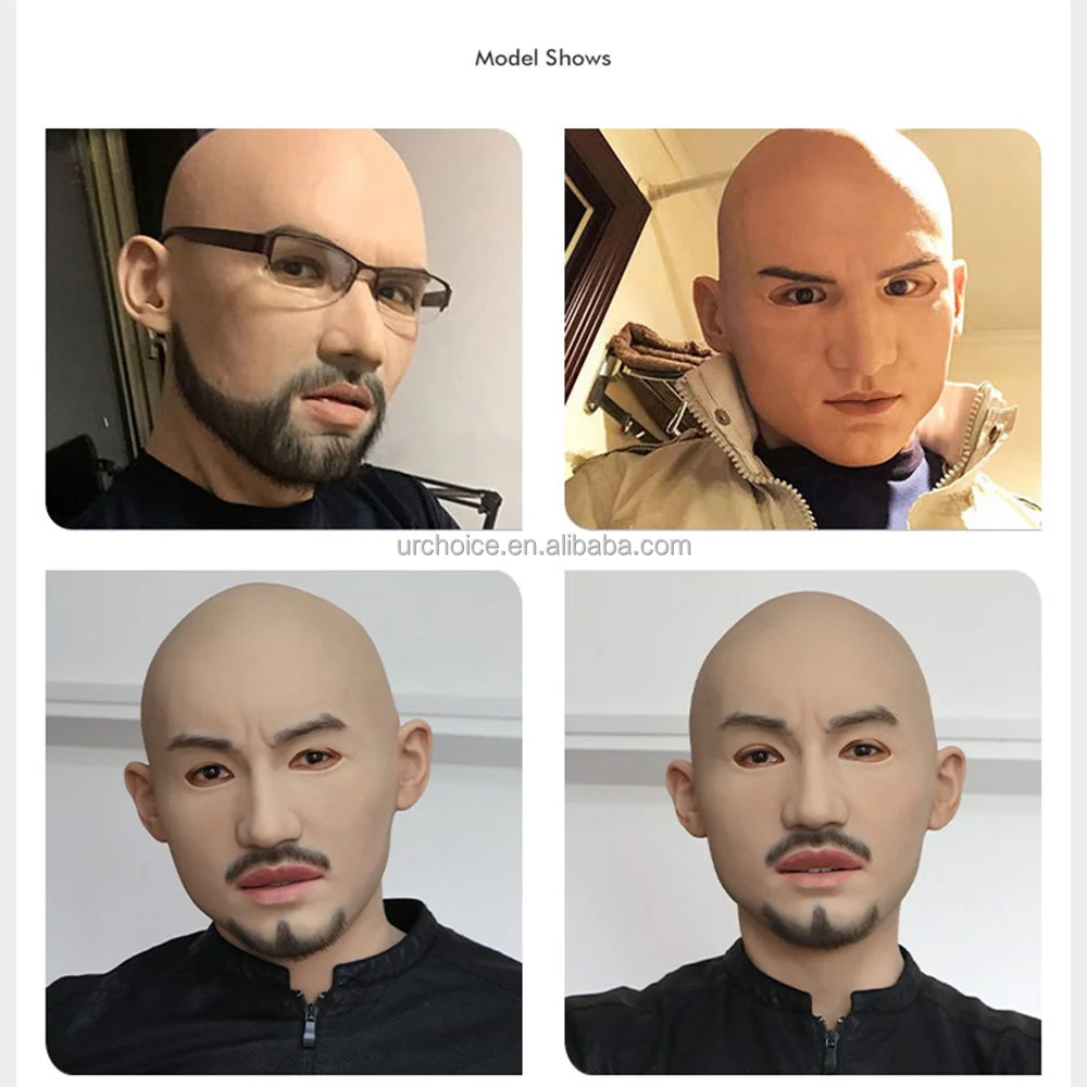 Realistic Silicone Male Mask Real Silicon Young Man Head for Human Face ...