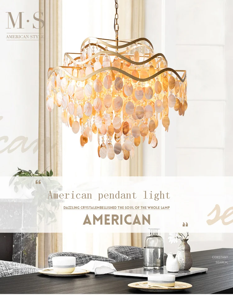 Modern White Capiz Seashell Pendant Lamp Light Bedroom Ac90-260v Metal ...