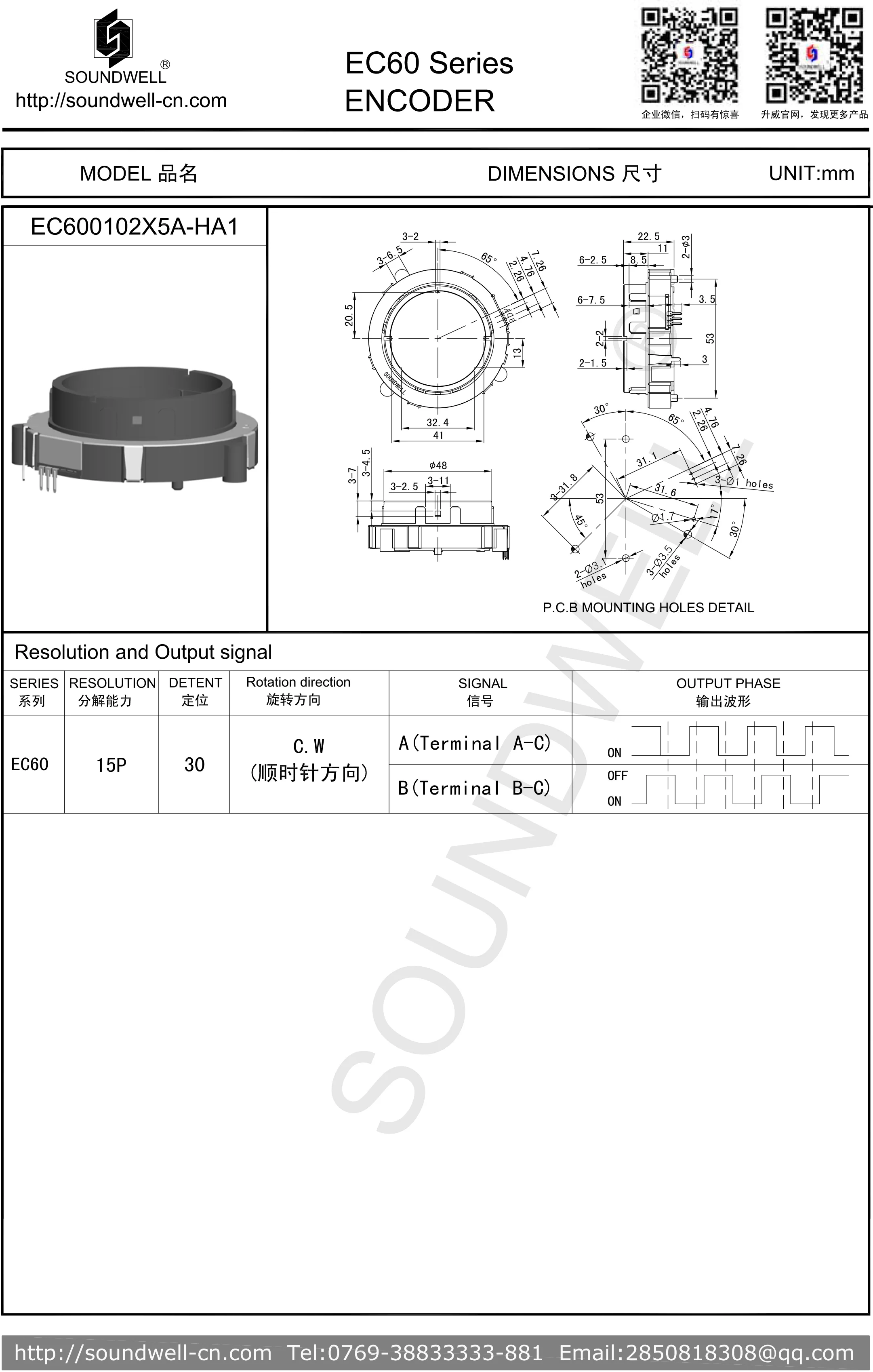 Hollow Shaft Encoder EC60-01-02-X5A-HA1 - Long Life & Precision