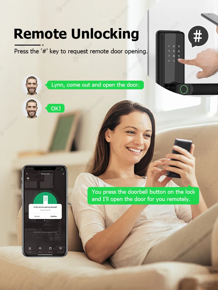 Waterproof Outdoor High Security Electric Digital Fingerprint Smart Door Lock With Tuya App ...