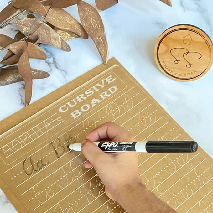 Personalized Cursive Acrylic Handwriting Practice Board Dry Eraser Memo ...