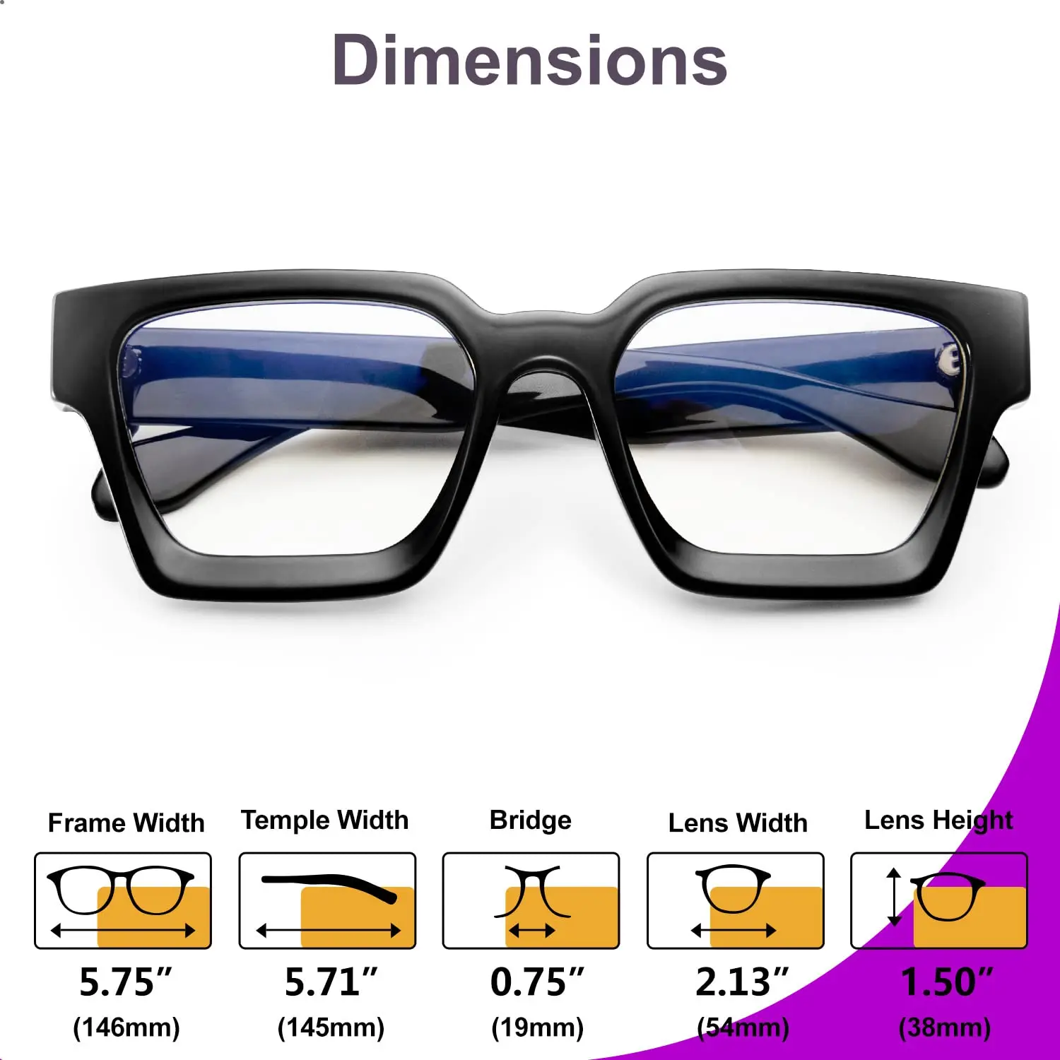 Visoone Blue Light Blocking Glasses Rectangle Chic Preppy Look ...