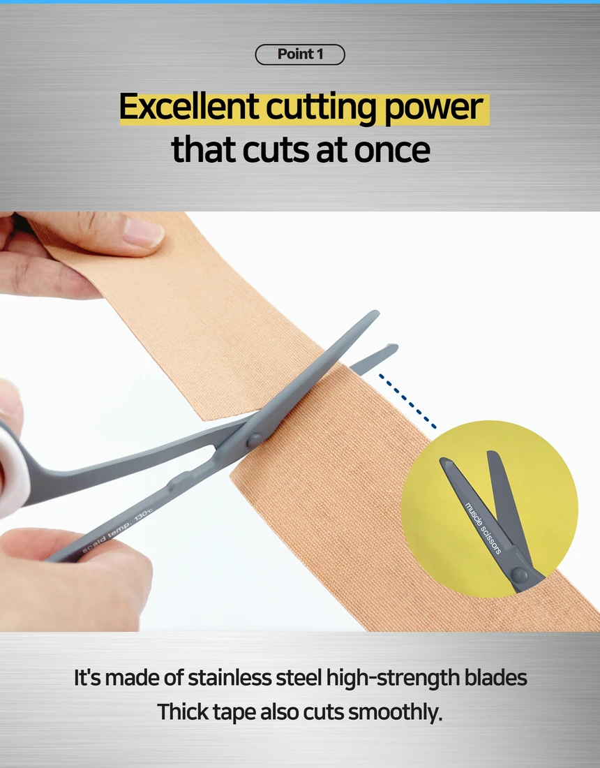 M TAPE Teflon-Coated Scissors for Muscle Tape - Non-Stick, Precision ...