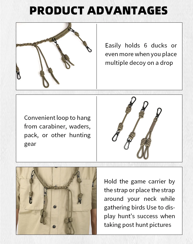 Outdoor Hunting Adjustable Loops Braided Paracord Duck Call Lanyard ...