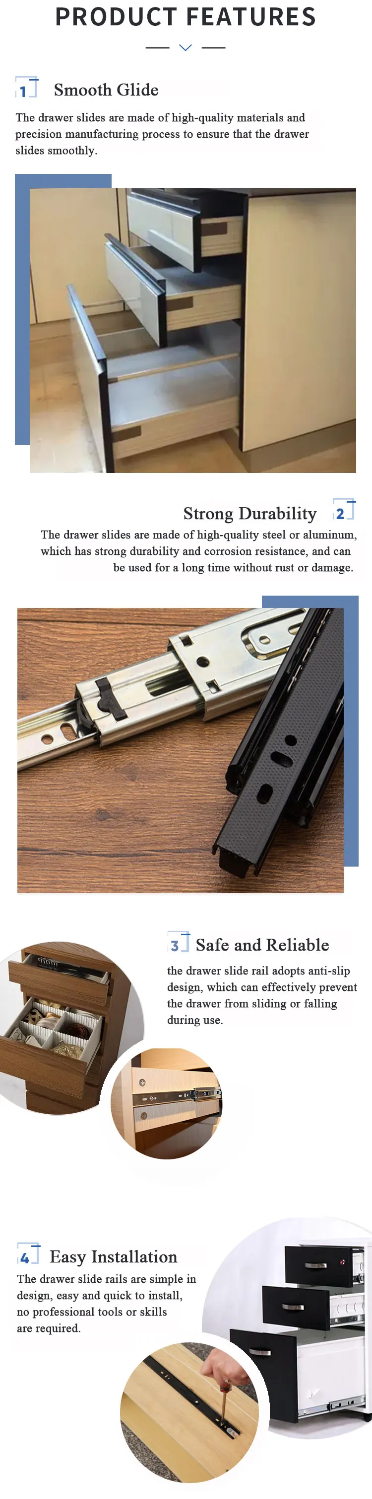 Hidden Folding Table Guide Rail Aluminum Alloy Telescopic Cabinet ...