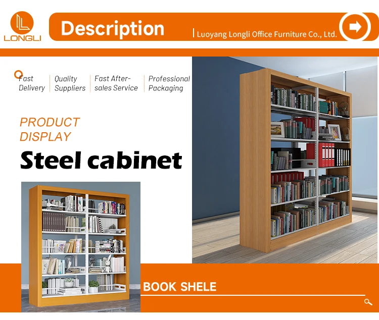 Steel Industrial Bookcase Bookshelf Iron Bookstore Furniture School ...