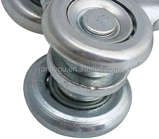 Steel Double Wheel Rail Hanging Trolley Silver Sliding Track Roller ...