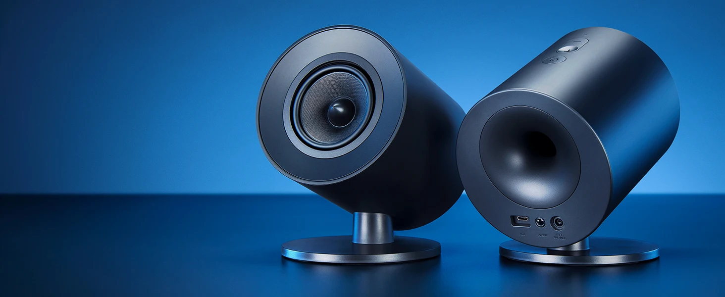 Razer Nommo V2 X 2.0 PC Gaming Speakers: THX Spatial Audio, Rear-Facing ...