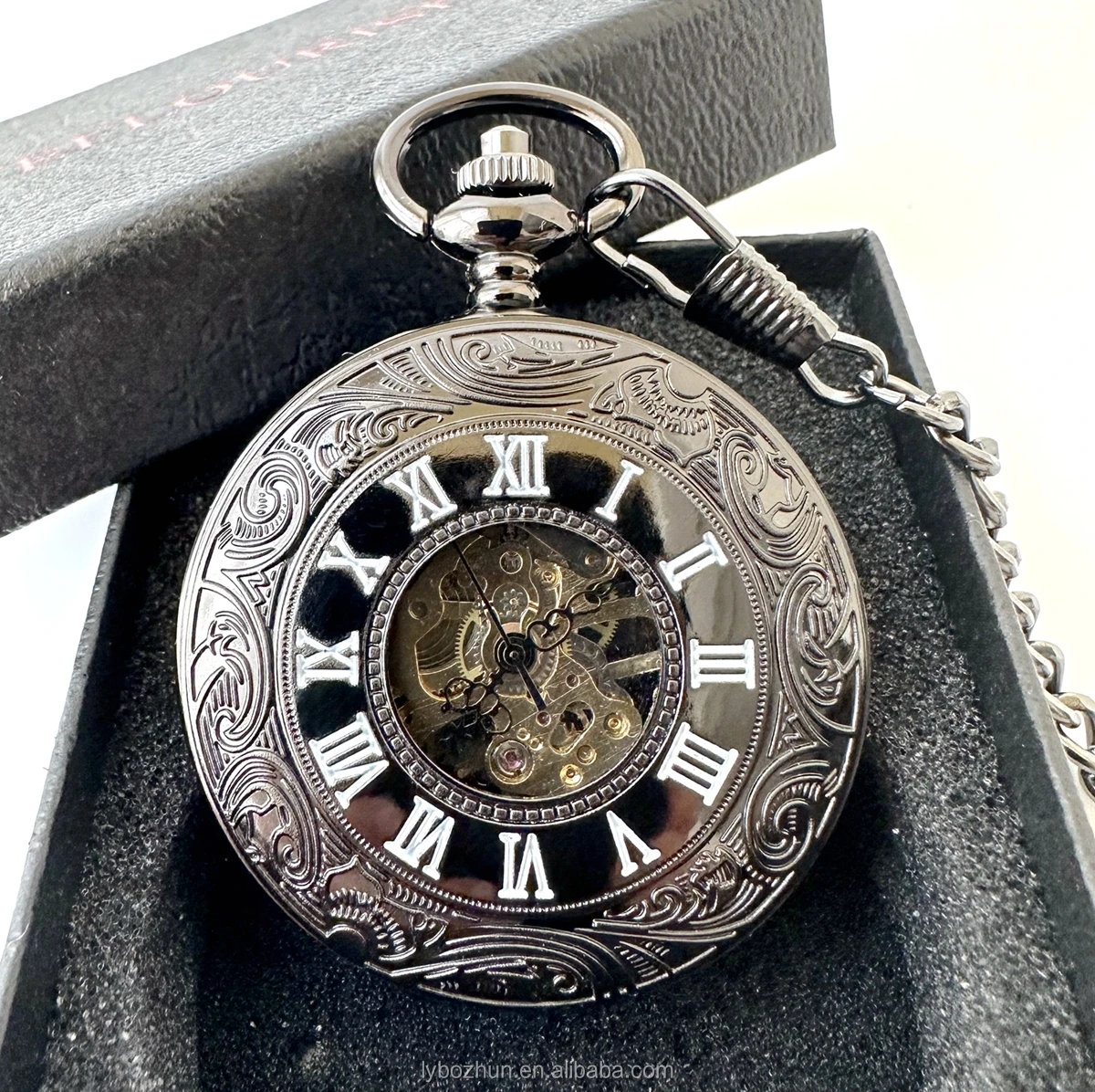 Antique Roman Flower Frame Mechanical Pocket Watch with Zinc Alloy Case ...