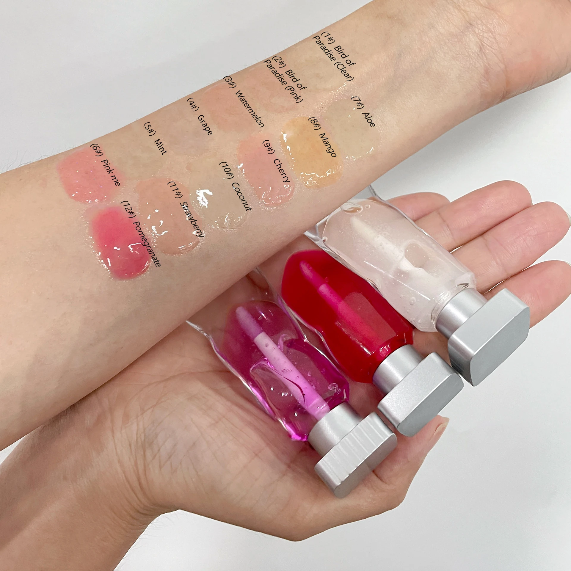 Custom Logo Lip Plumper Gloss - 12 Flavouring Oil Fruit Lipgloss