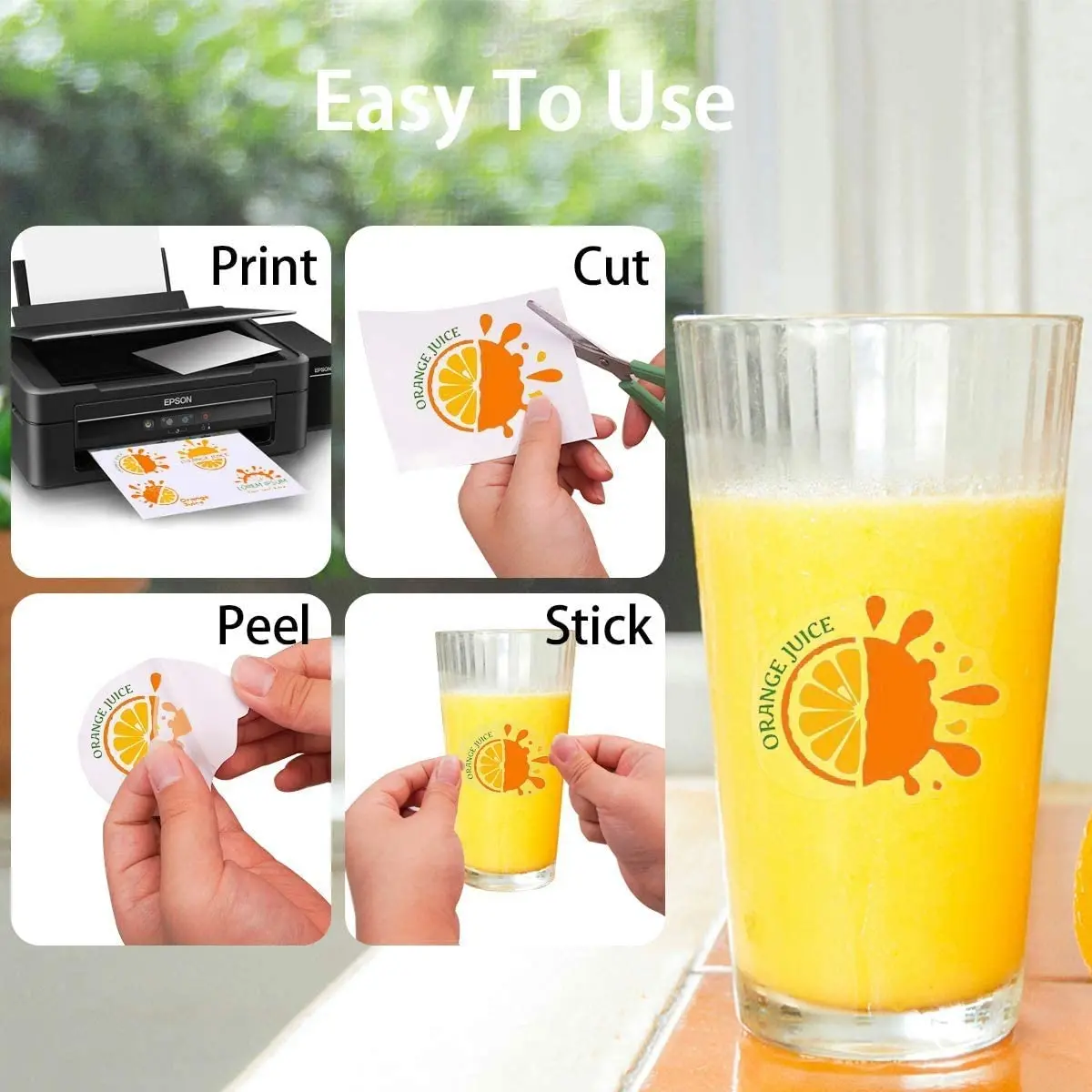 A4 Vinyl Label Sticker Paper Printable Waterproof Self-adhesive Glossy ...