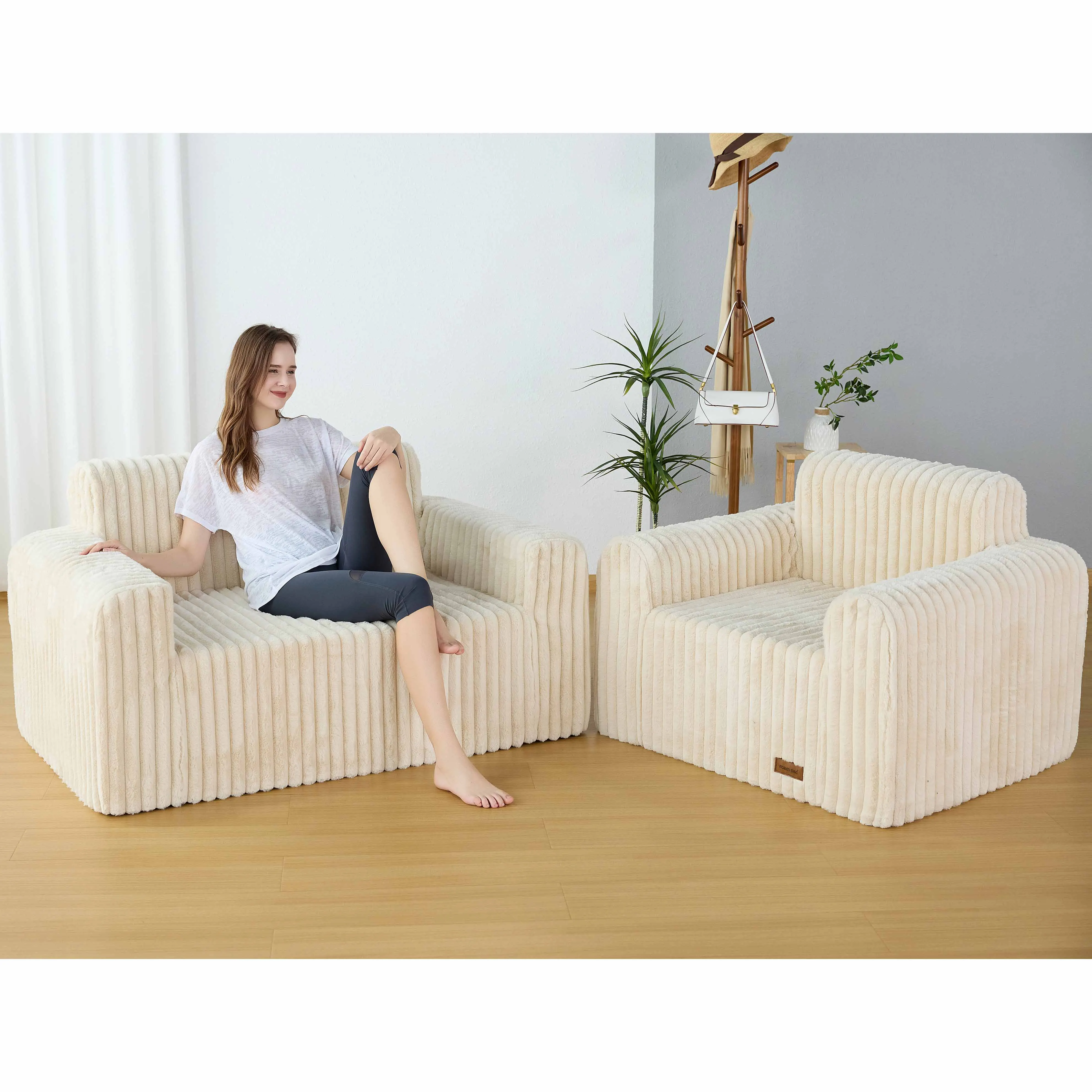 Luxury Modern Soft High Density Sponge Double Size Bean Bag