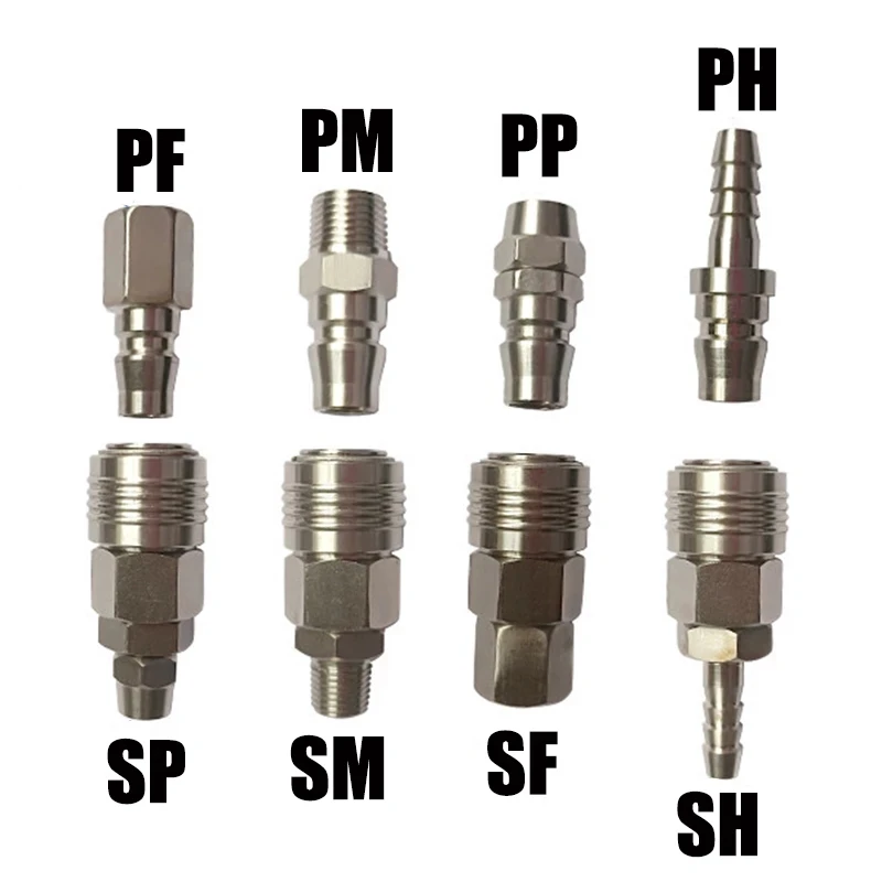 304 Stainless Steel Pneumatic Fitting C Type Quick Coupling Connector For Air Compressor Sp Pp ...