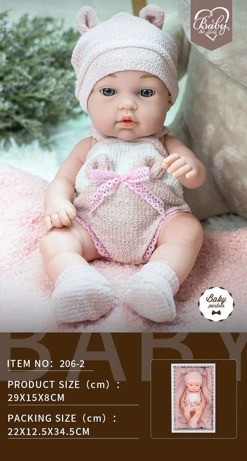 224-1 14 Inch Lovely Reborn Baby Dolls Whole Body Silicone Lifelike ...