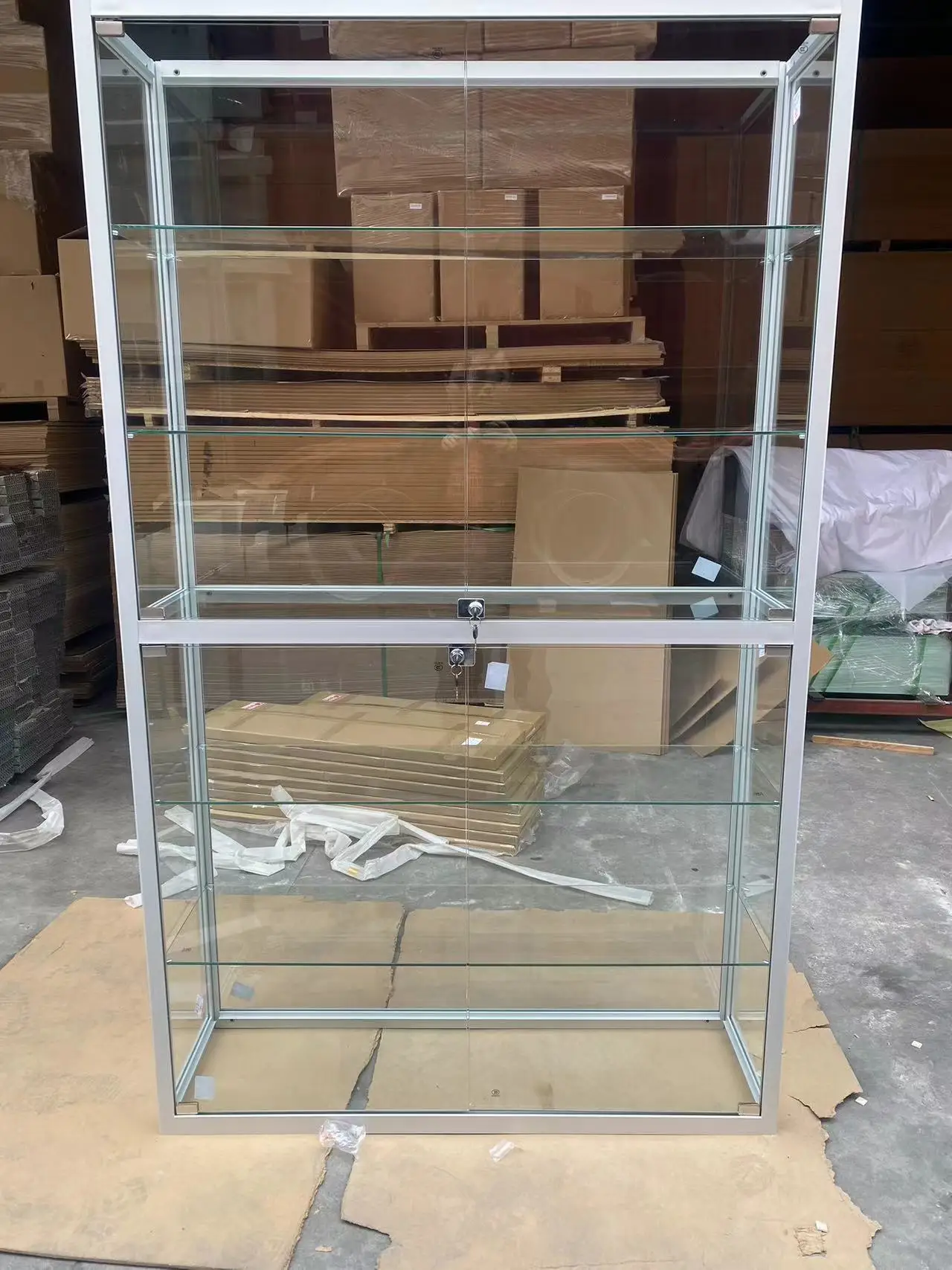 6 Full Vision Showcase Tempered Glass Showcase Lockable Showcase ...