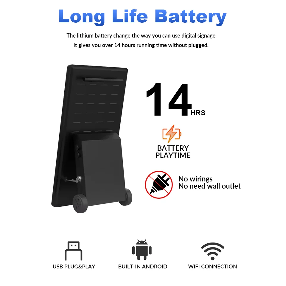 Outdoor Digital Poster Display - 43 Inch Portable Monitor