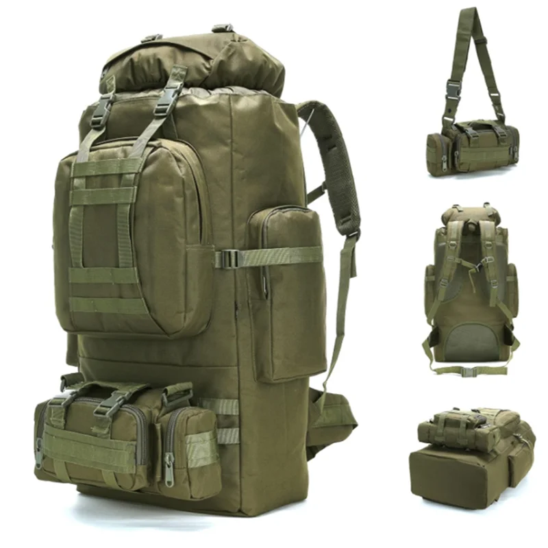 80L Tactical Backpack Mountaineering Outdoor Travel Molle Assault ...