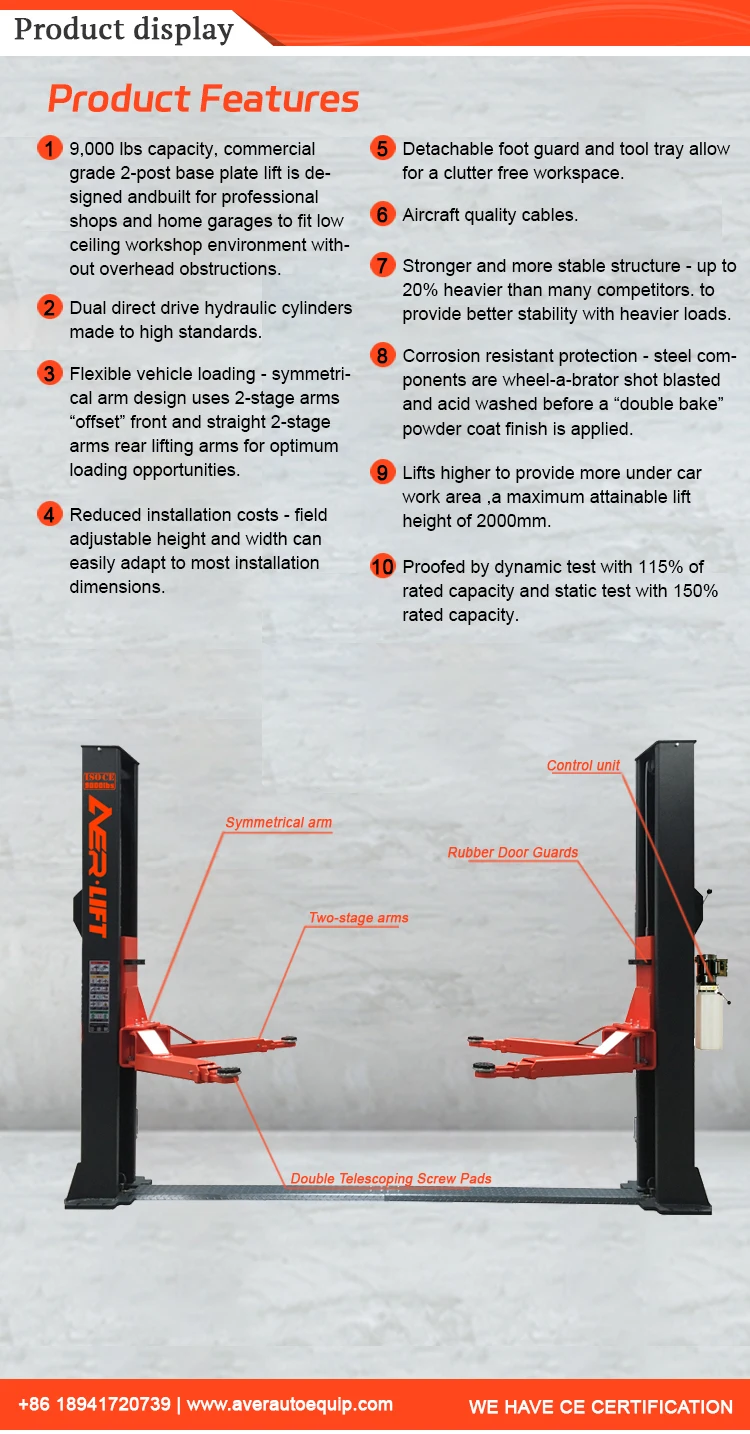 Home Garage 2 Post Car Lifts Chain With Floor Plate - Buy 5 Ton Car ...
