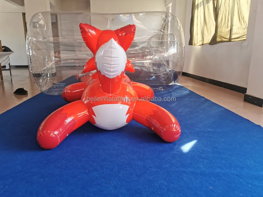 Customized Red Colour Inflatable Fox Toy for Adults