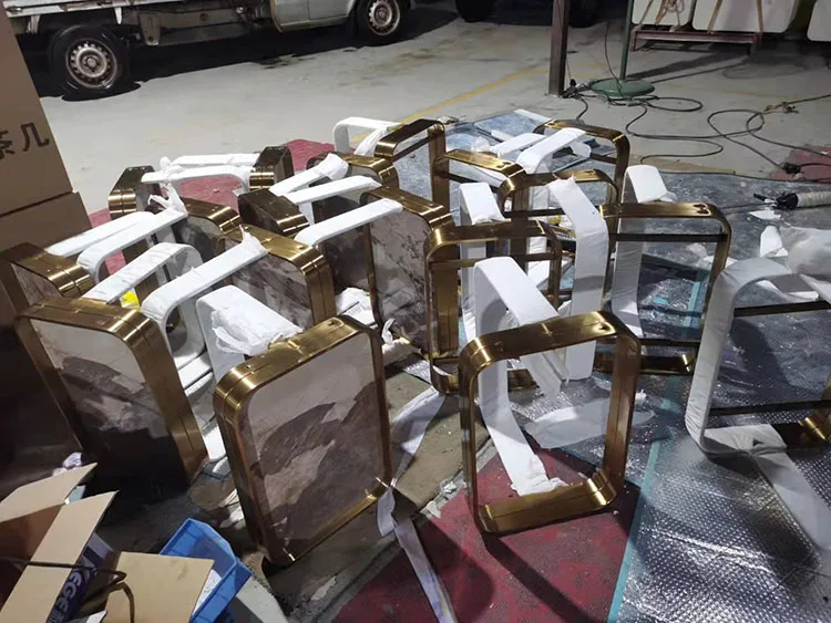 Office Table Frame Black Gold Metal Cast Iron Industrial Steel