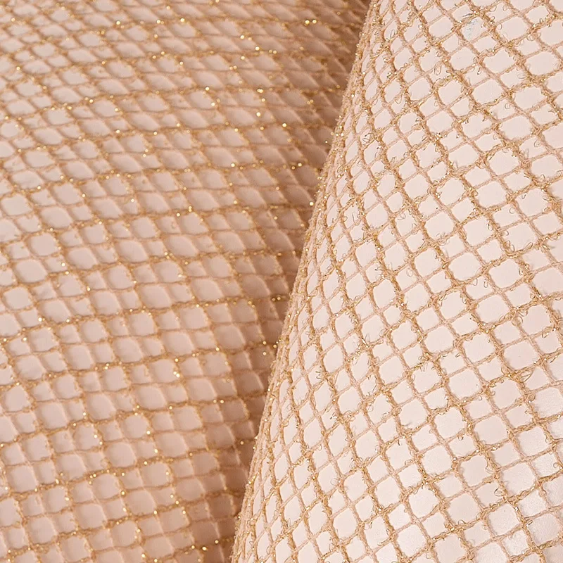 V-cut Skintone Glitter Fishnet Stockings for Women