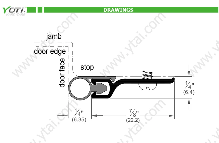 YDW204 Modern Design Aluminum Door Weatherstrip Rubber Door and Window ...