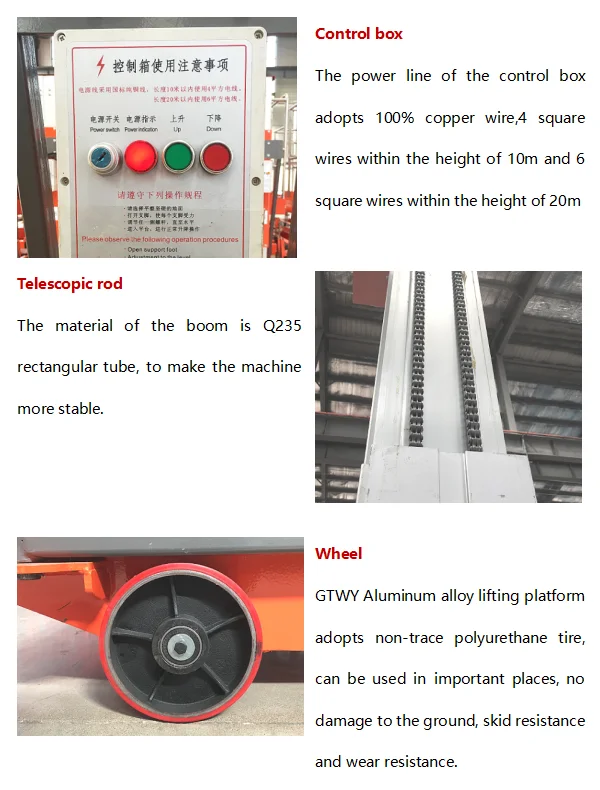 6-10m 250kg Load Electric Aluminum Work Platform Dual Masts