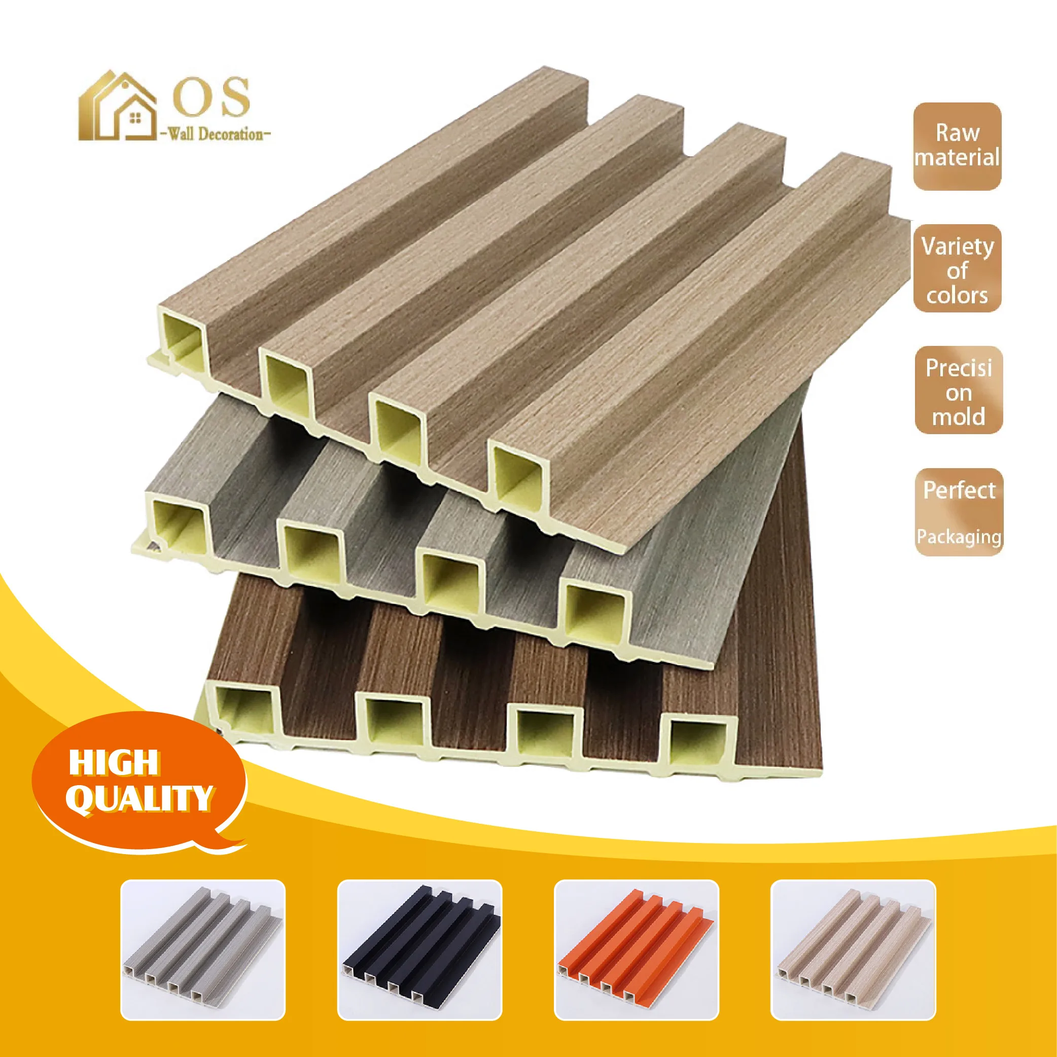 Wood Grain Ceiling Panel Lambrin Pvc Interior Fluted Wall Panel Wpc ...