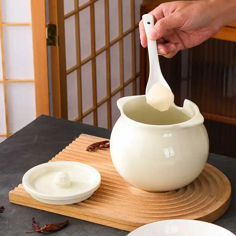 Scandinavian Ceramics Lard Jar Cream Wind Home Kitchen High Temperature ...