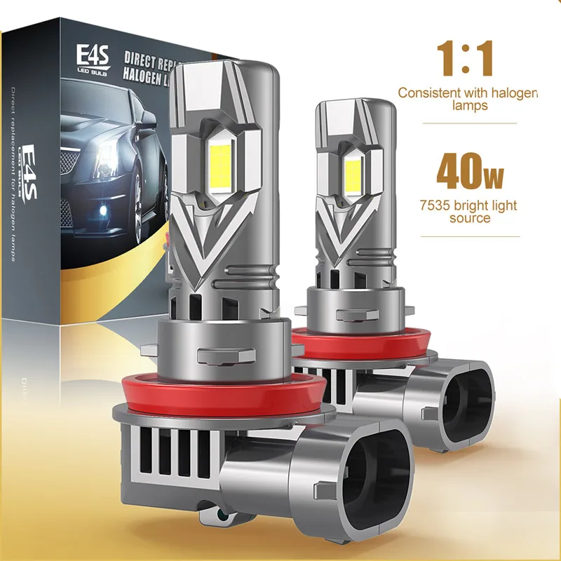 FSYLX E4S Halogen Size Car Led Headlight Bulbs 7535 CSP 40W 8000LM H1 ...