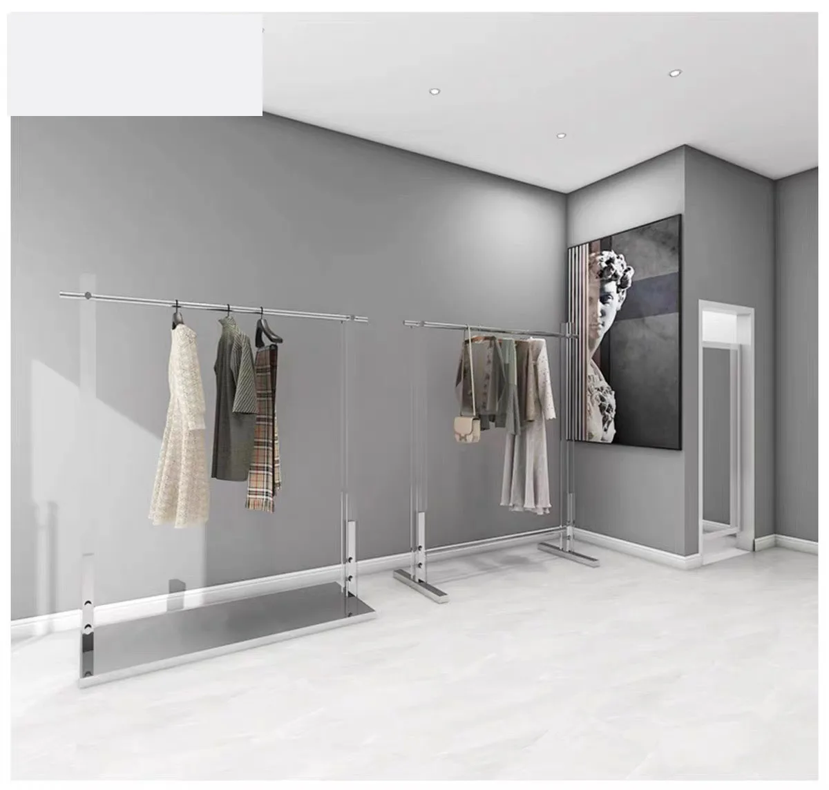 High Quality Clothing Store Display Frame Stainless Steel Display In ...