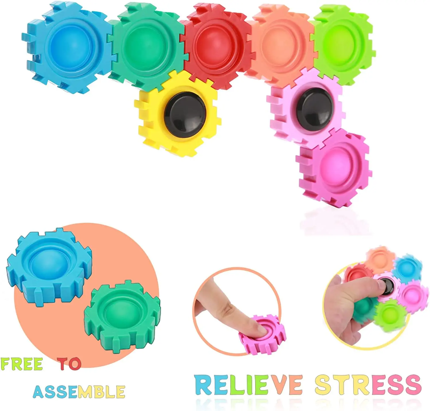 Diy Pop Fidget Blocks Toys Building Blocks For Toddlers Puzzle Pop ...