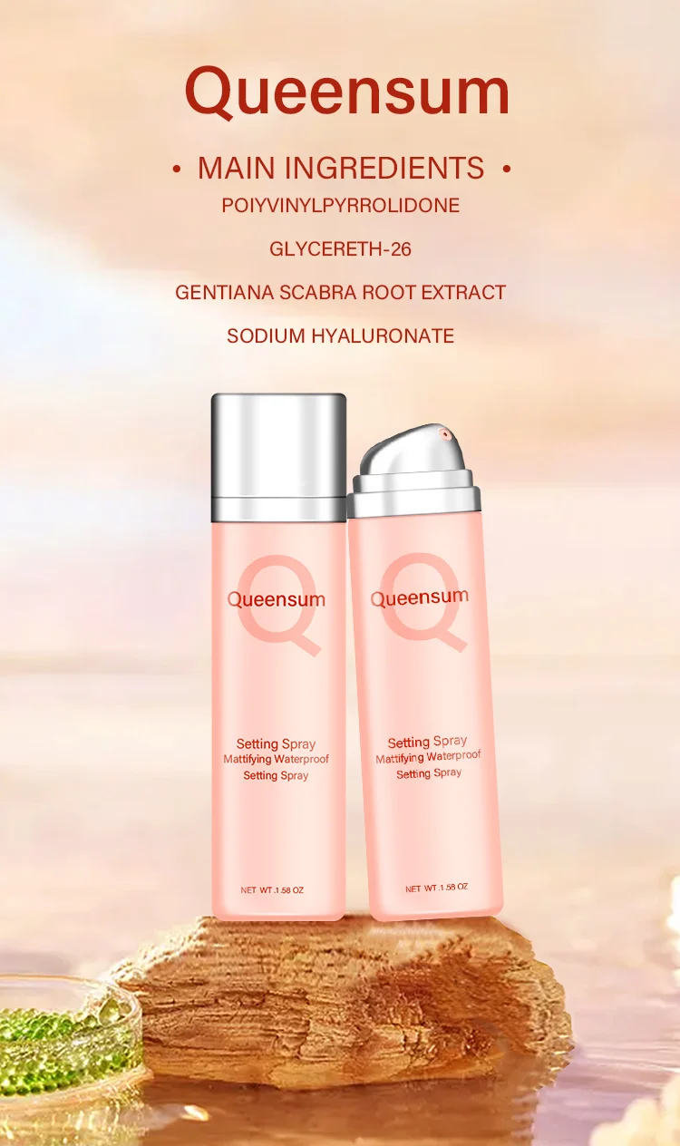 Setting Spray Waterproof Long Lasting Pink Fixing Spray Oil Control ...