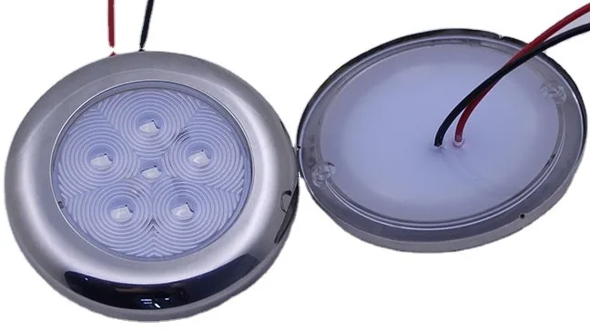 12v Waterproof Ip68 Pc 316 Stainless Steel Marine Boat Underwater Round ...