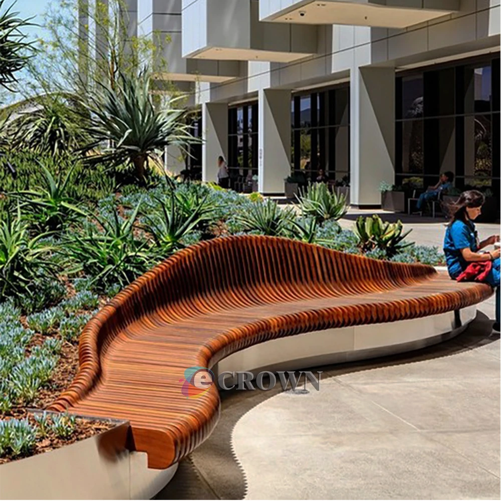 Public bench park curved design arc public luxury public bench park ...