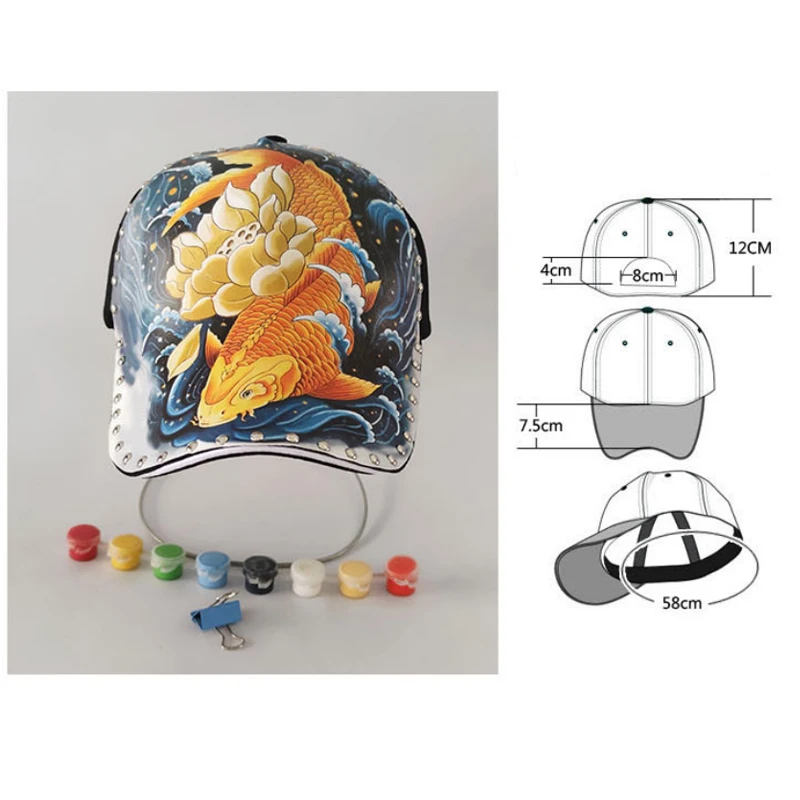Baseball Cap Goldfish Tattoo Pattern Fashion Personality Truck Driver ...