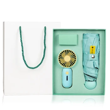 Custom Promotional Gift Sets Small Fan And Umbrella Gift Set Business ...
