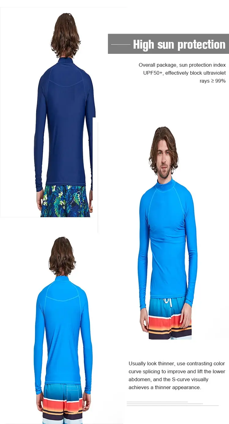 Long Sleeve Rashguard Swim - UPF50+ Protection for Men