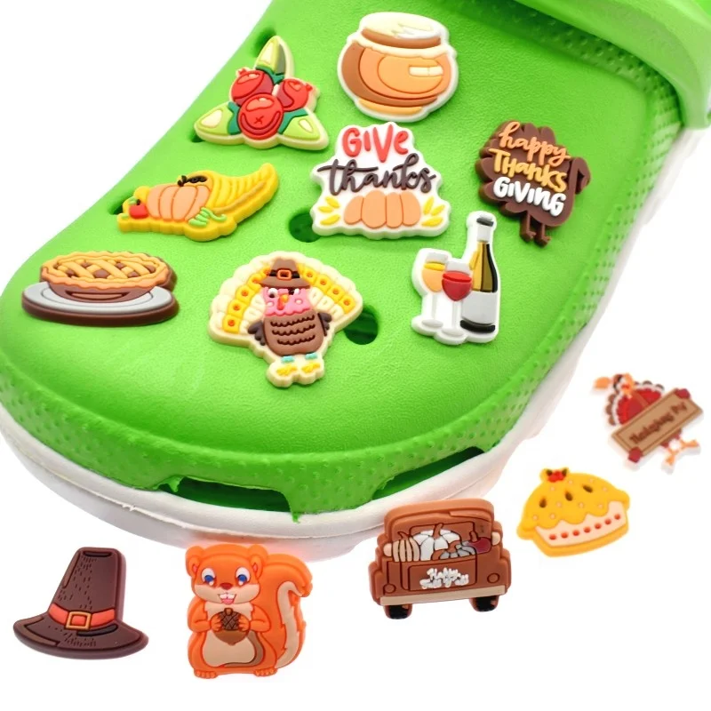Thanksgiving Turkey Pumpkin Croc Charms Autumn Fall Harvest ...