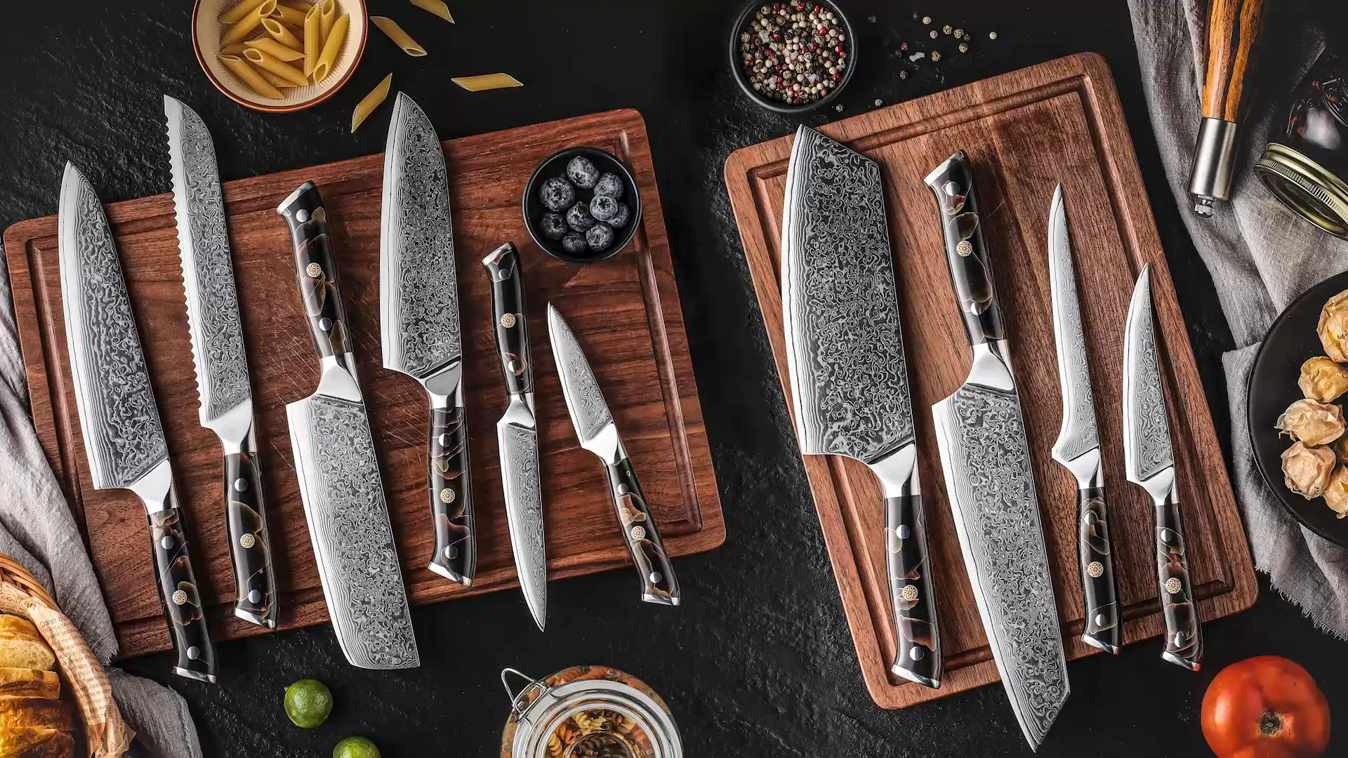 Grandsharp Japanese Damascus Steel Kitchen Knife Professional Stainless ...