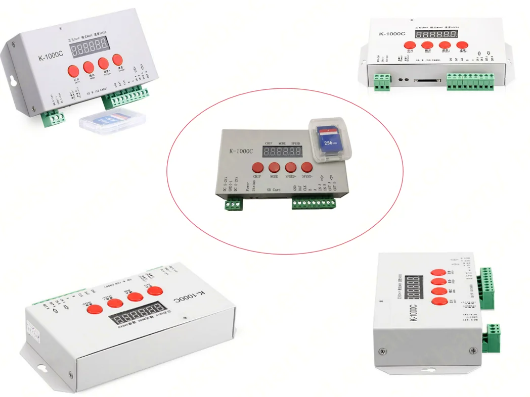 K1000c Dc5-24v Led 2048 Pixels Dmx Lighting Controller Sd Card Led ...