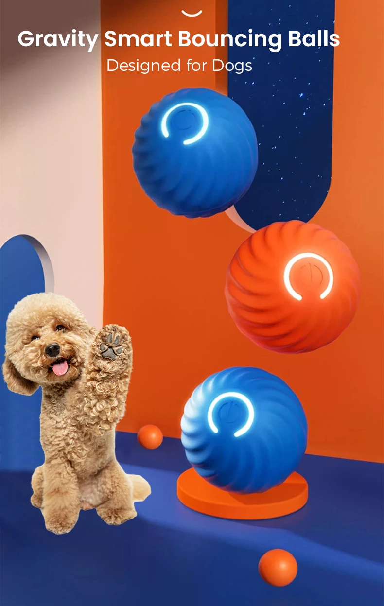 USB Rechargeable Smart Gravity Jumping Ball for Dogs