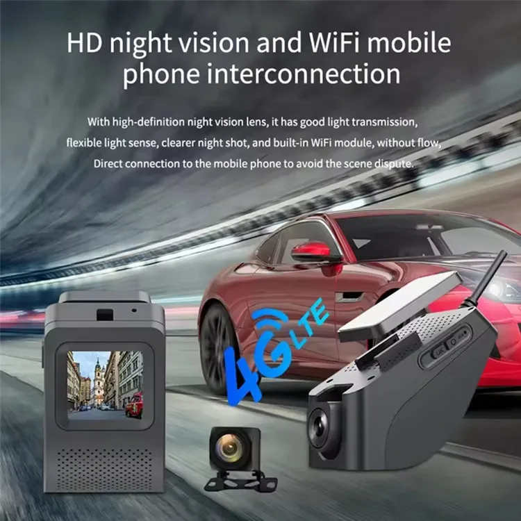 4g Car Camera With Dual Cameras Car App Live Video Gps Tracking Wifi ...