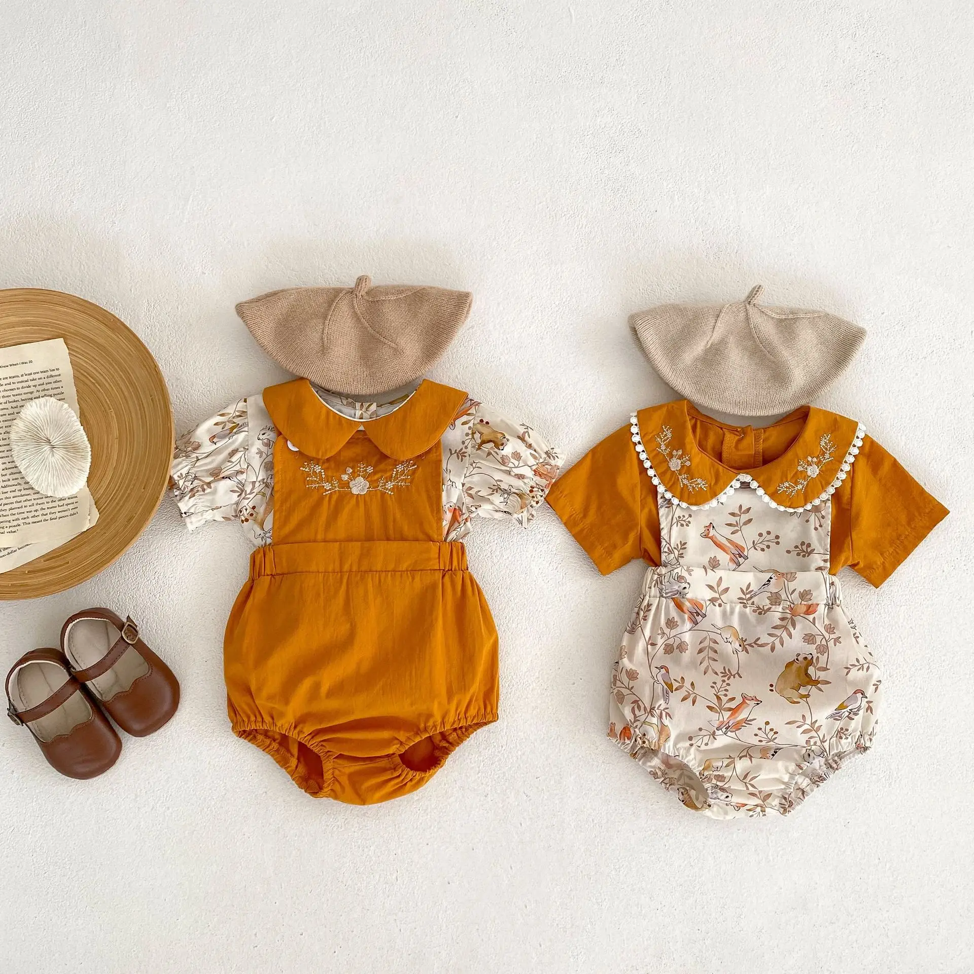 Engepapa Summer Infant Suit Cotton Sisters Baby Romper Pants Dress ...