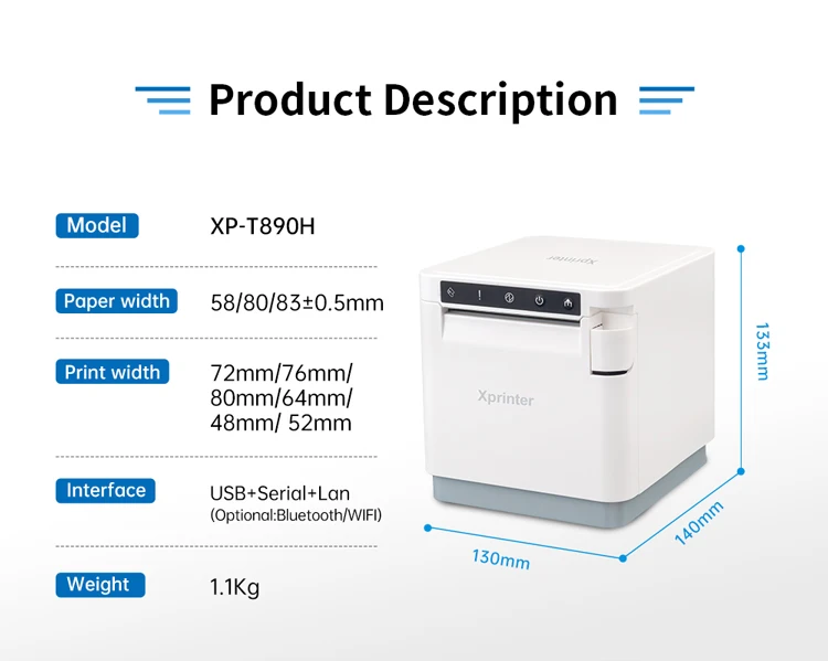 Xprinter Xp-t890h New Board Design 80mm Thermal Receipt Printer For ...