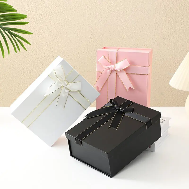 Folding Bow Ribbon Cover Gift Box Large Shoes And Clothing Gift Box One ...