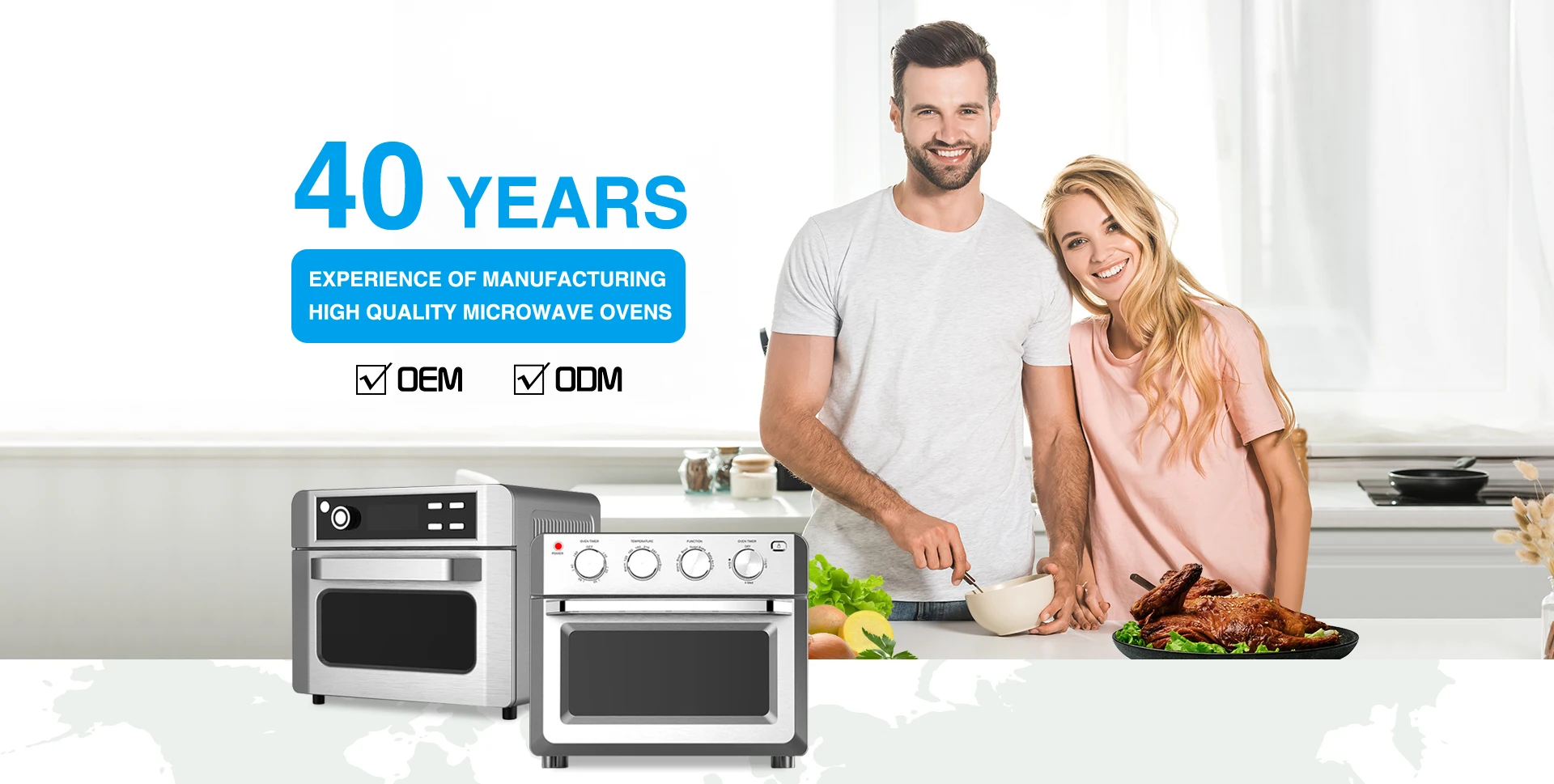 Big Capacity Microwave Oven 42L Electric Ovens 700W Pure White Smart ...